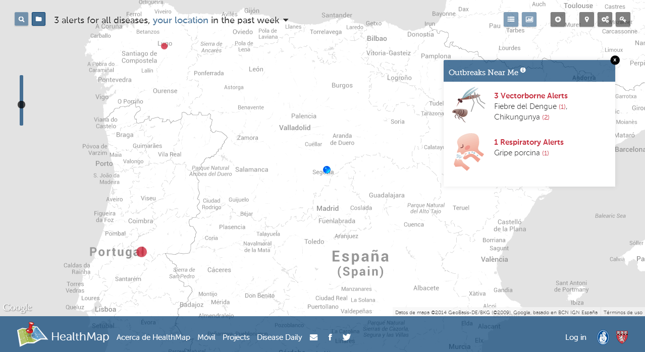HealthMap Project: mapas epidemiológicos a tiempo real